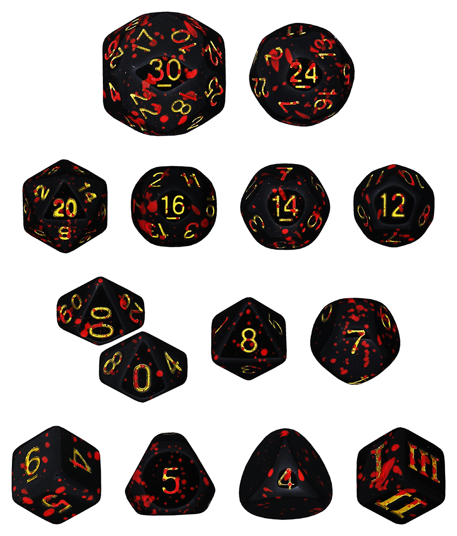 Specialty 14 Unusual DCC Dice Set - Sanguine Pool – Impact! Miniatures