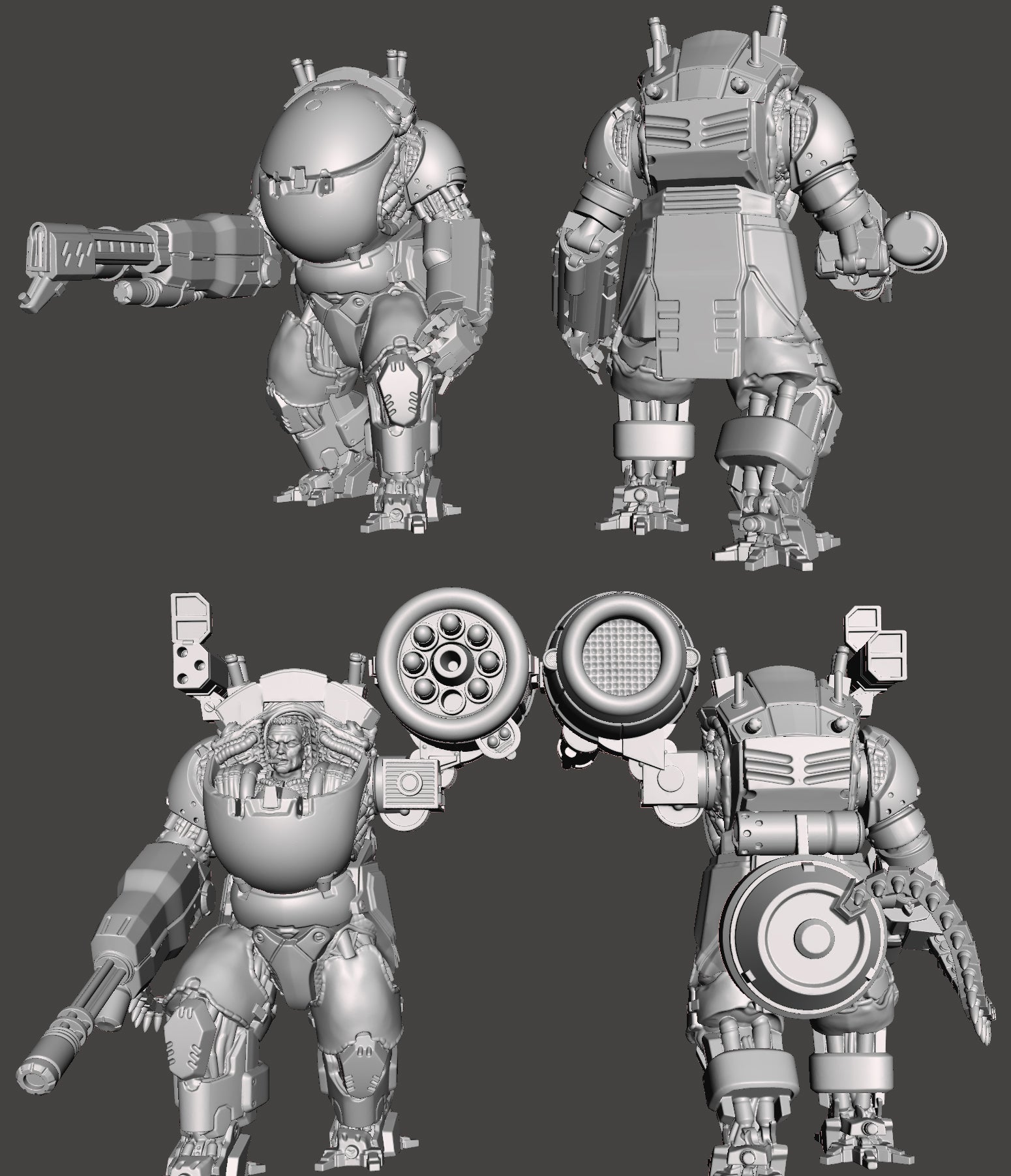 Sci-Fi Mech / Mecha Hardsuit 50mm Power Armor - Set of 4 with Multiple ...
