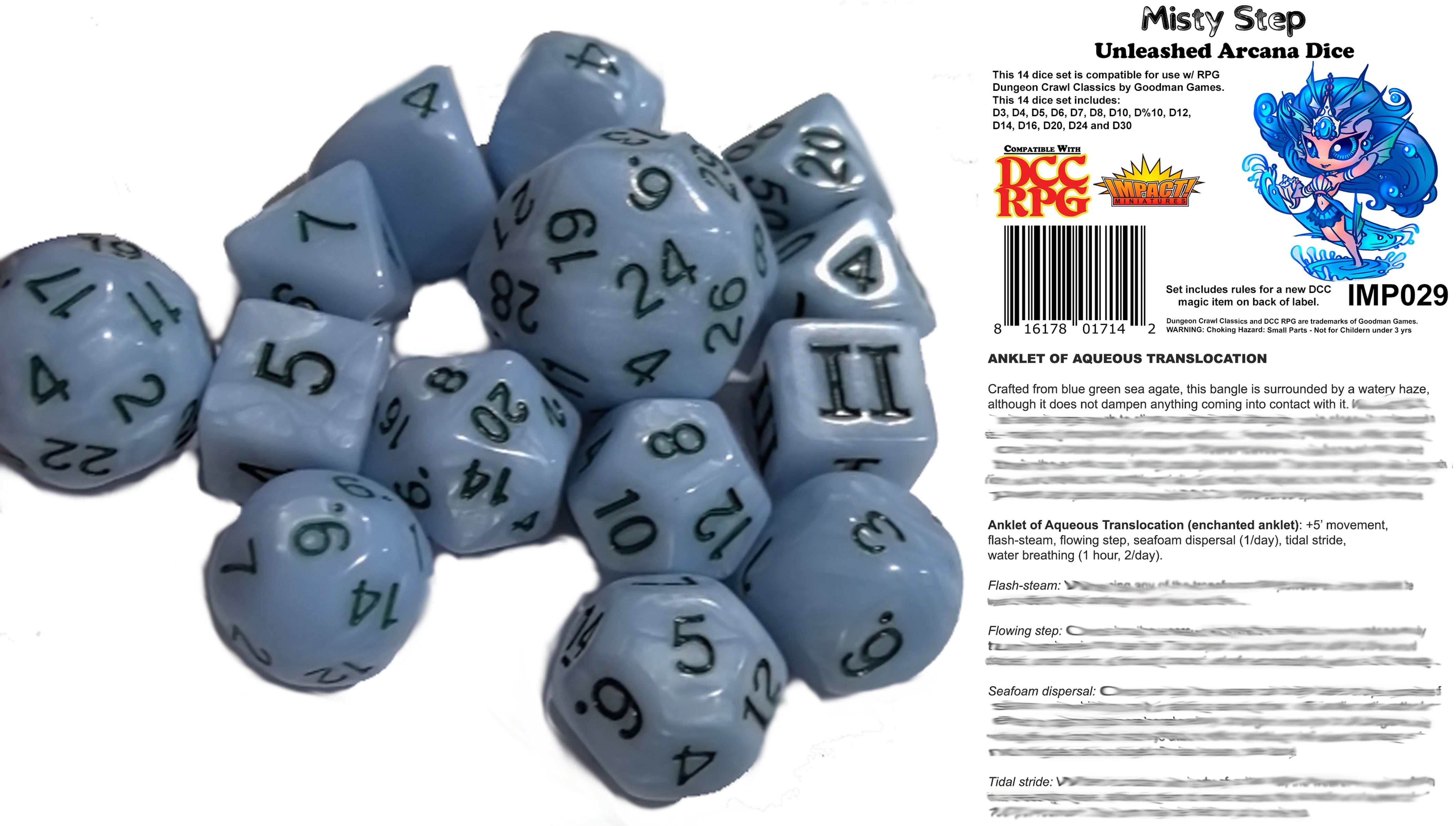 Specialty 14 Unusual DCC Dice Set - Misty Step – Impact! Miniatures