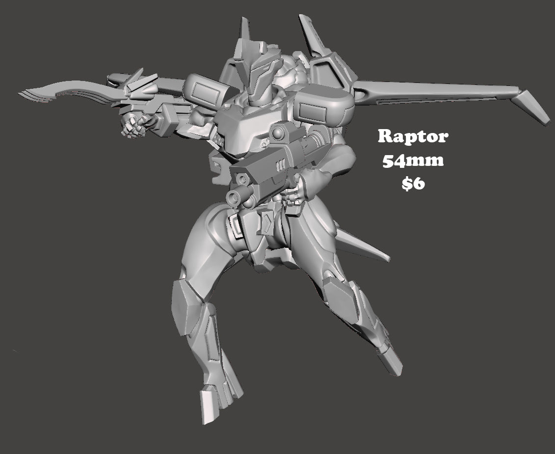 Whisper Mecha / Mech - Raptor - One Piece Model – Impact! Miniatures