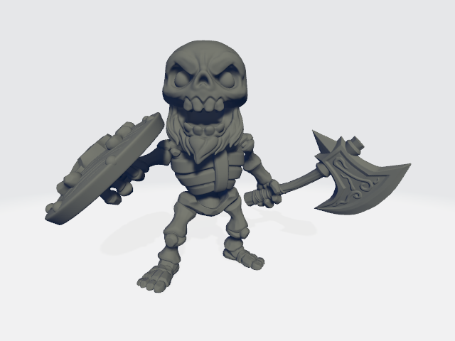 Chibiatures - Skeleton Axe and Shield #2 – Impact! Miniatures