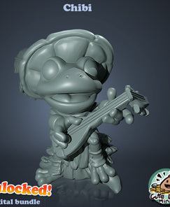 Chibi Frogfolk Bard – Impact! Miniatures