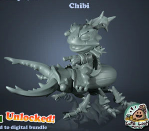 Chibi Frogfolk Stag Beetle Warlord – Impact! Miniatures
