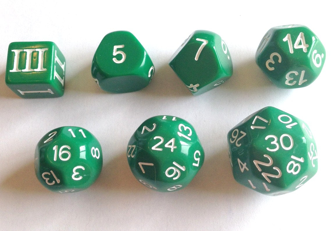DCC Special 7 Dice Set - Green – Impact! Miniatures