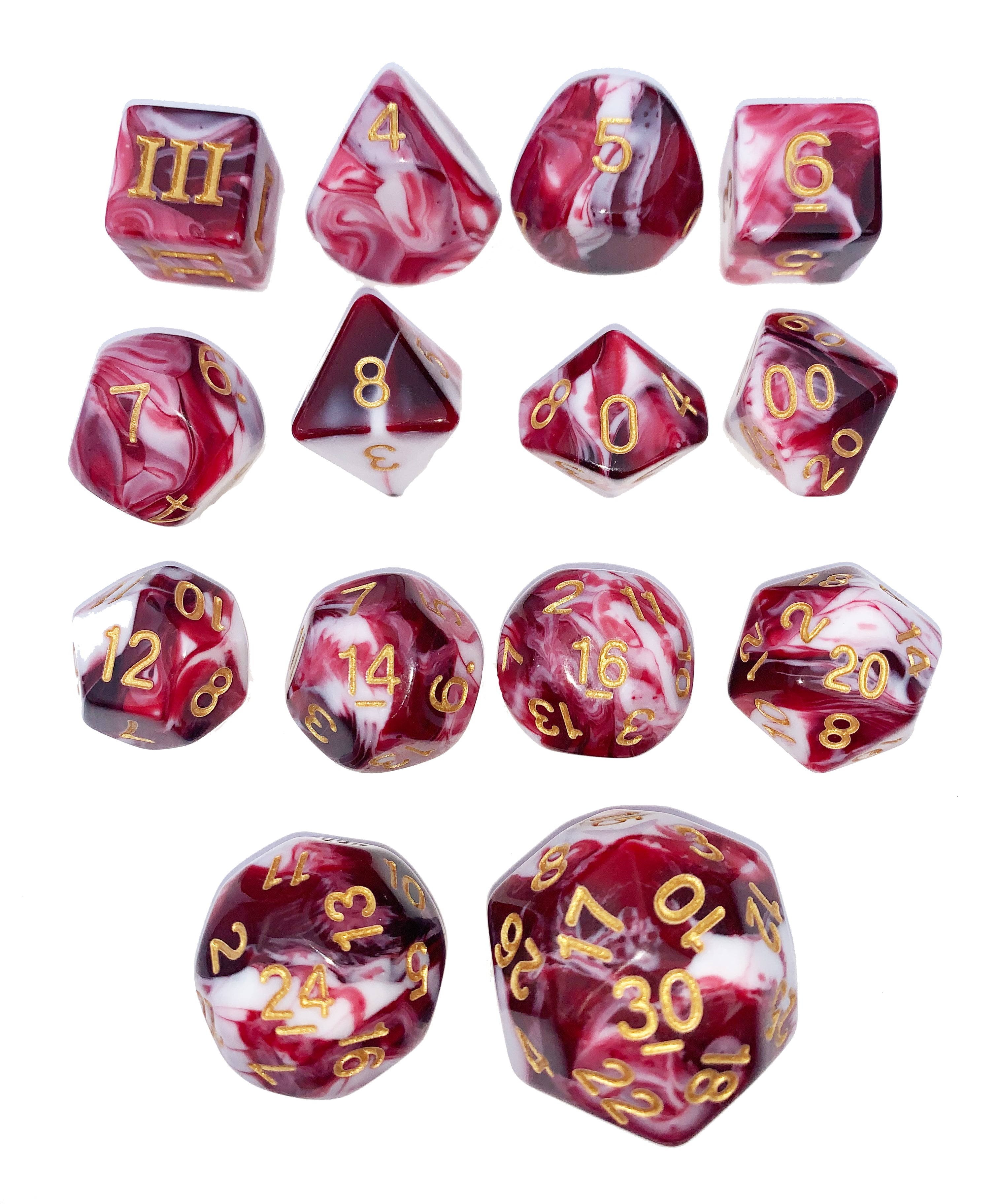 Specialty 14 Unusual DCC Dice Set - Vampiric Touch – Impact! Miniatures