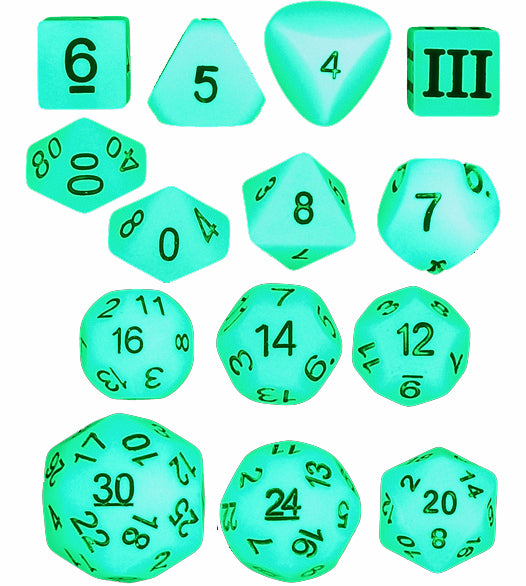 Specialty 14 Unusual DCC Dice Set - Lightning Bolt (Glow) – Impact ...