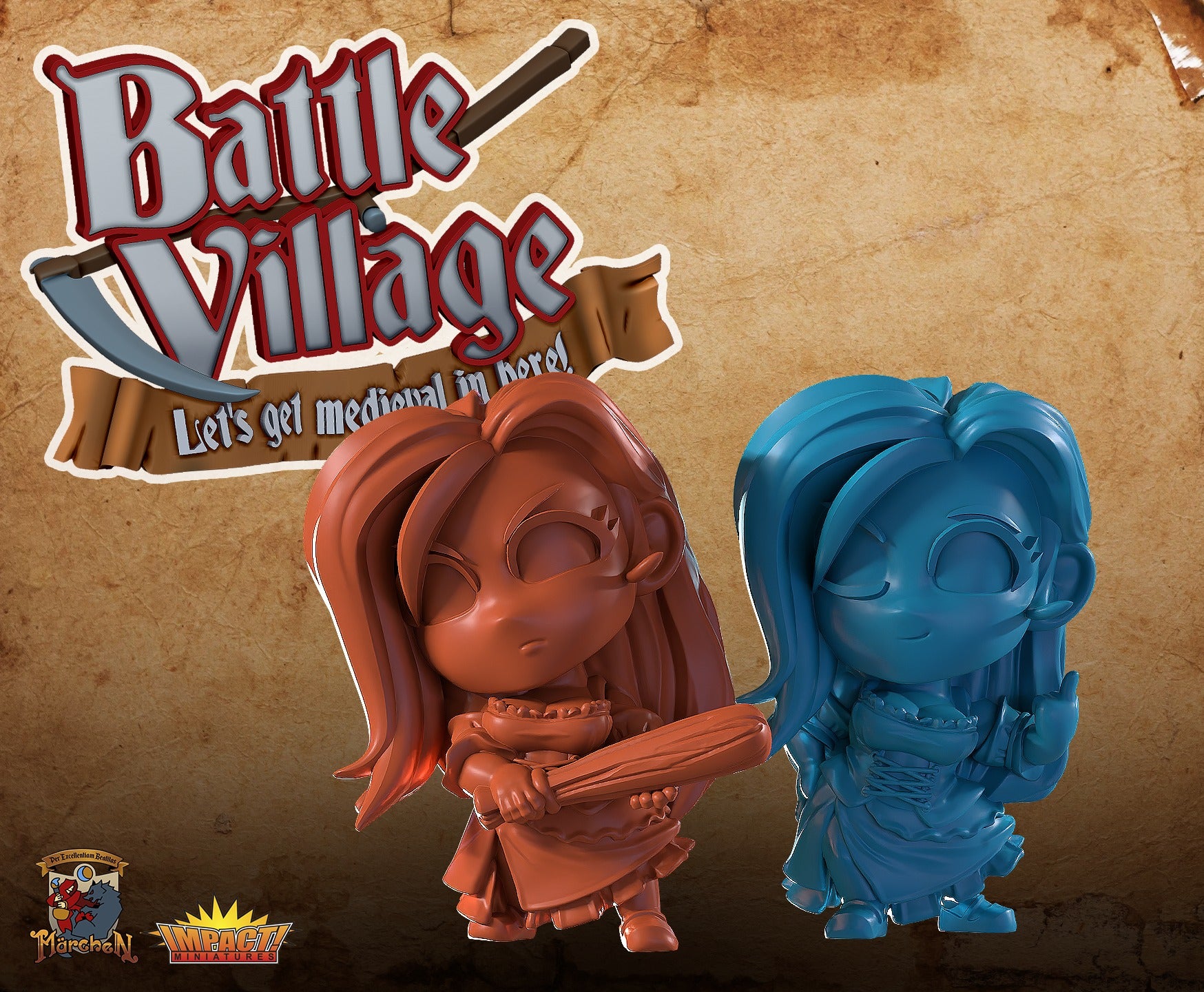 Chibi Battle Villagers - Special Lady – Impact! Miniatures