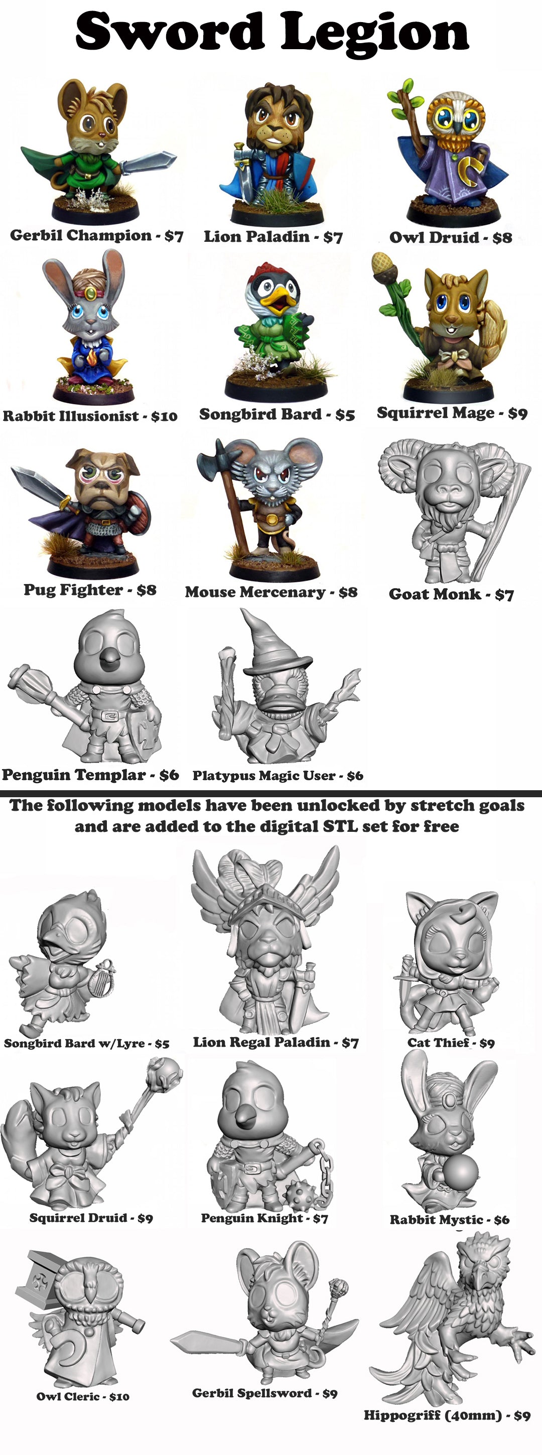 3D Digital STL download - 22 Tooth & Sword - Sword Legion Chibi models ...