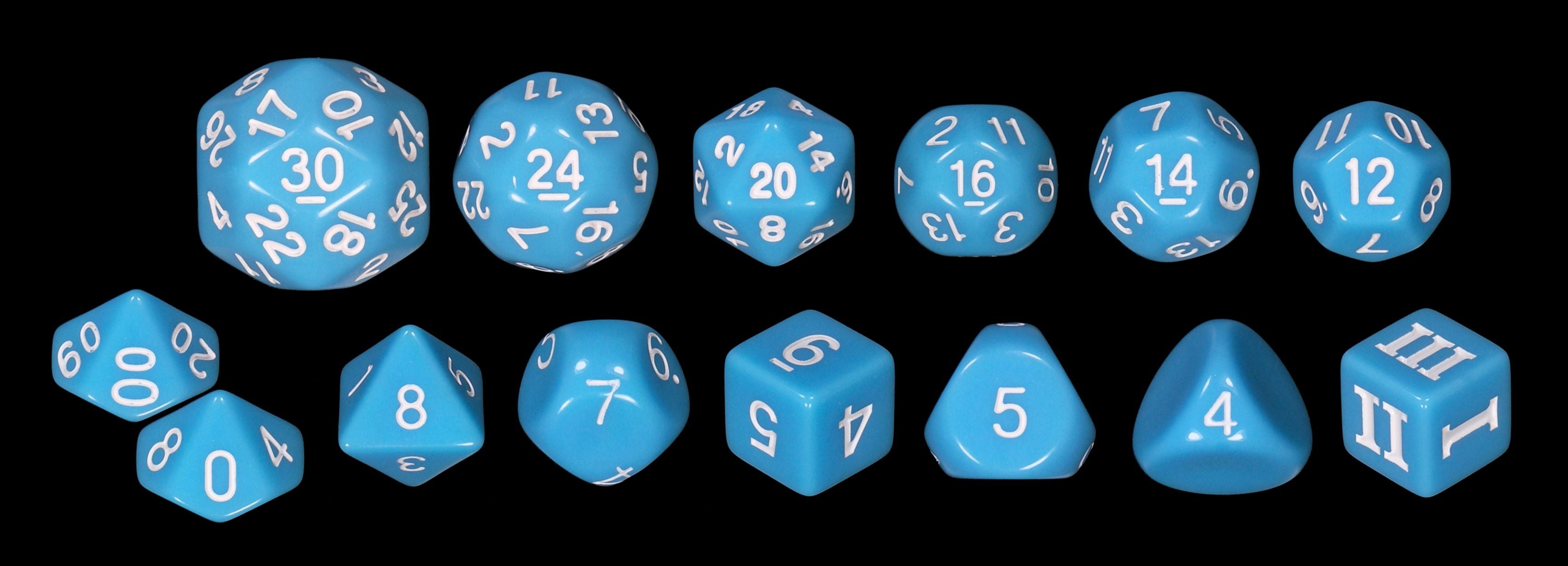 Opaque 14 Unusual DCC Dice Set - Blue – Impact! Miniatures